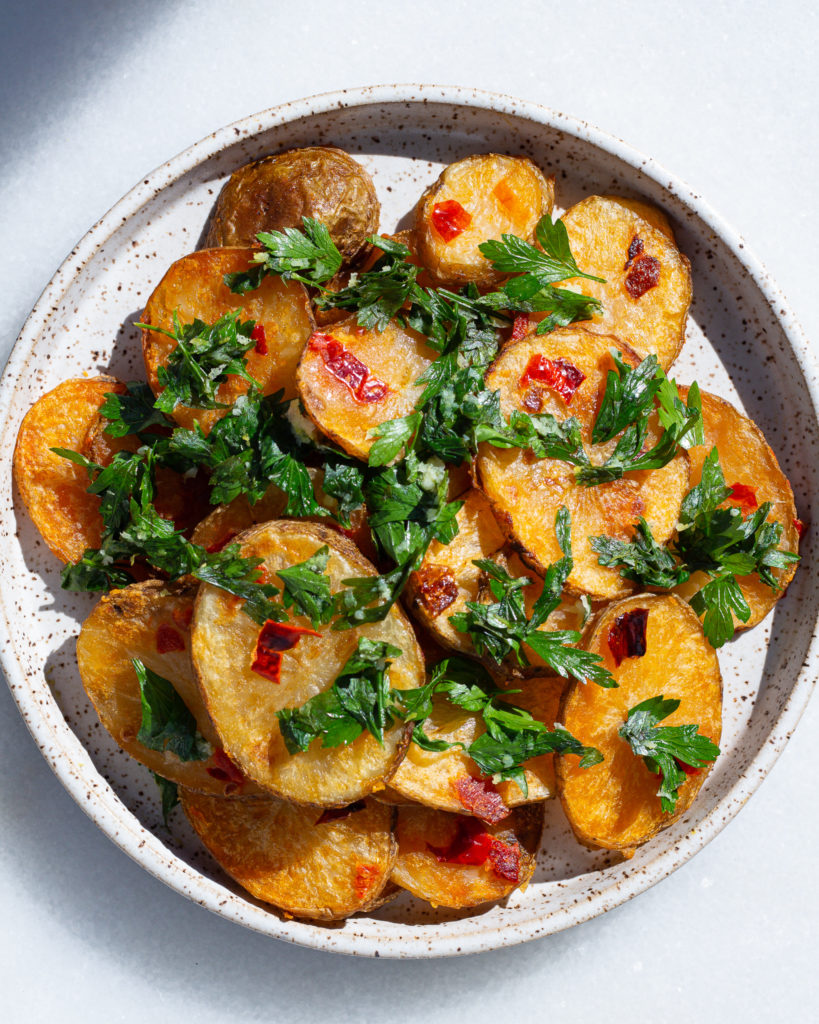 Calabrian Chili Potatoes with Lemon Parsley - Justine Doiron