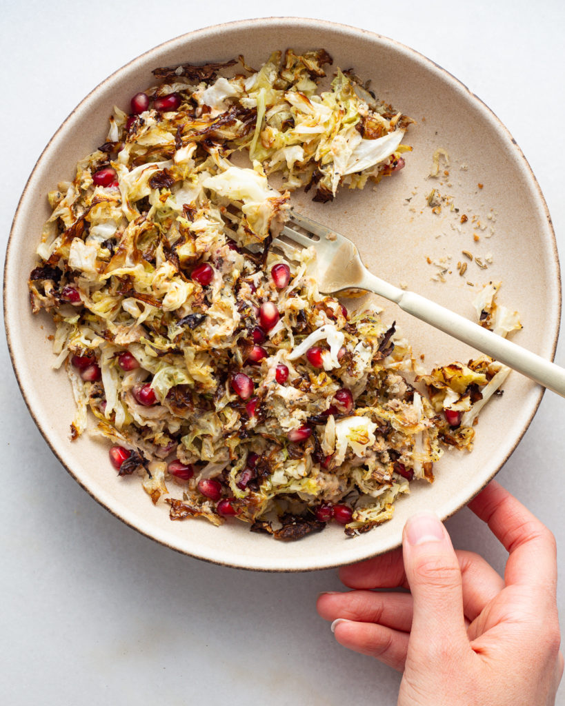 Crispy Cabbage Salad with Maple Tahini Dressing - Justine Doiron