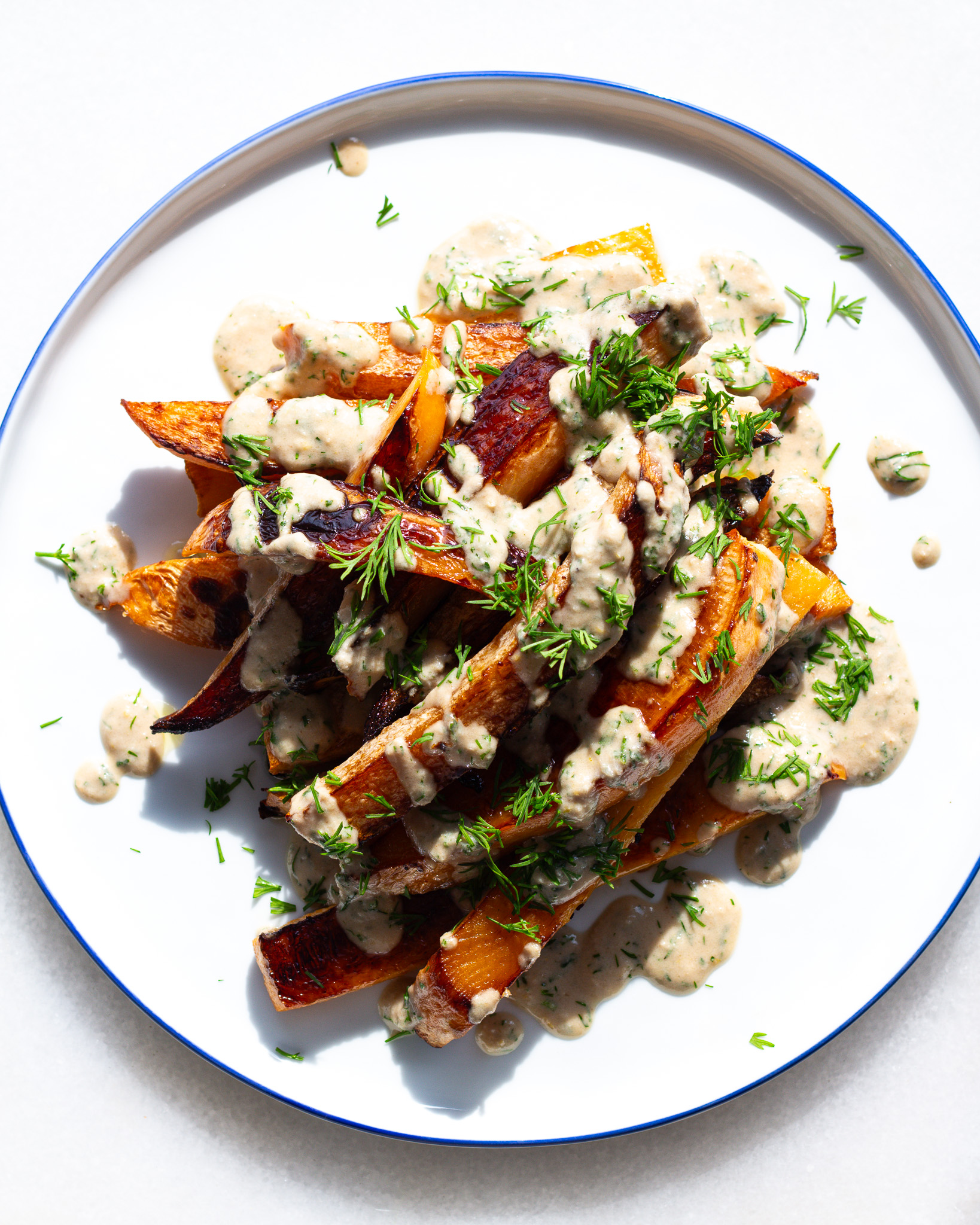 Rutabaga "Fries" with Hot Honey Ranch - Justine Doiron