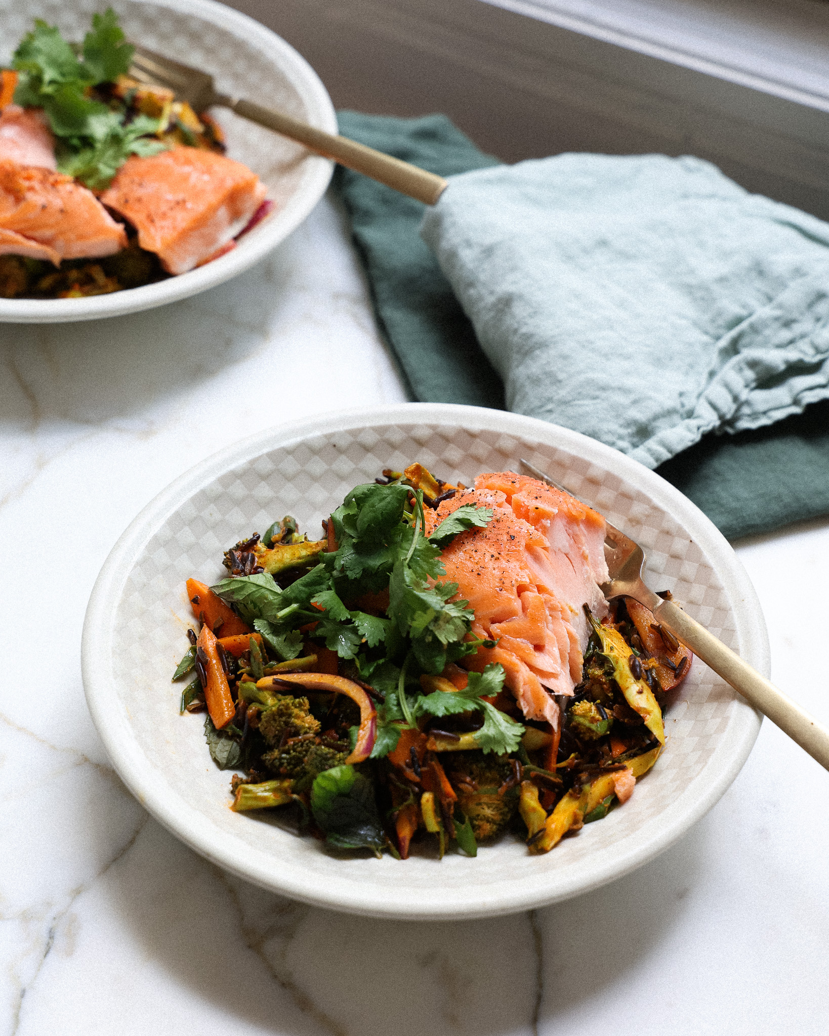 Roasted Salmon with Gochujang Wild Rice Salad - Justine Doiron